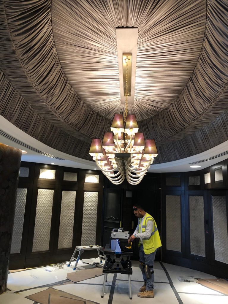 Fabric Walling - public building with large and high state rooms